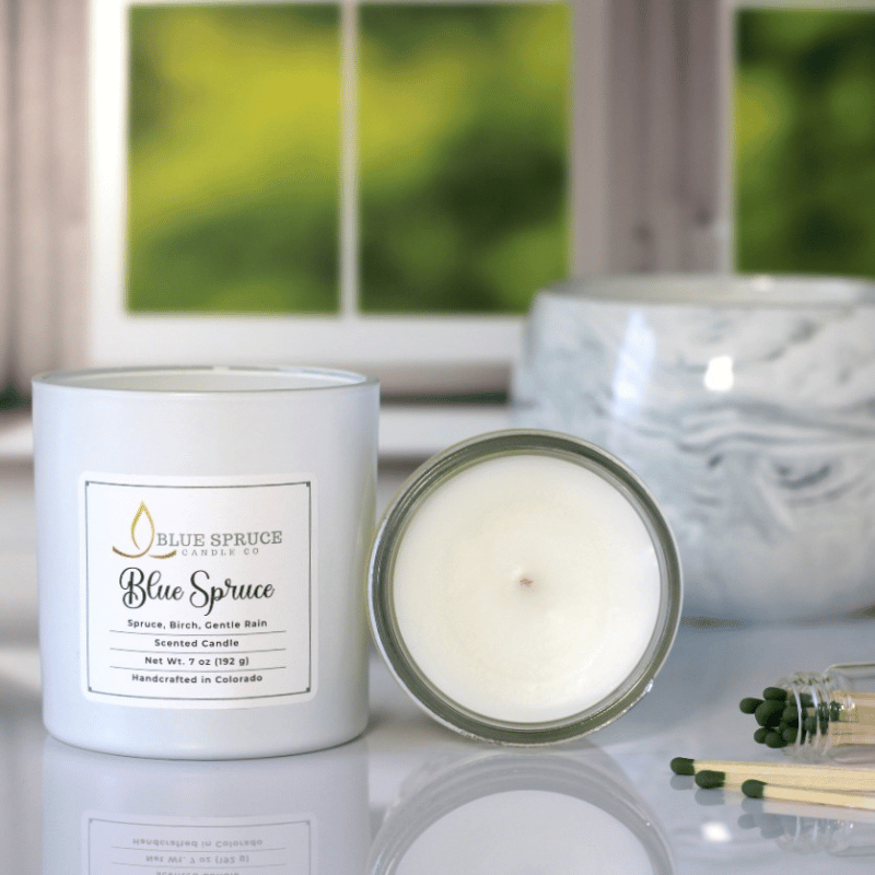 Custom Candle Label Printing | Blue Spruce Candles | Lightning Labels